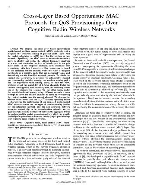 Cross Layer Based Opportunistic Mac Protocols For Qos Provisionings Over Cognitive Radio