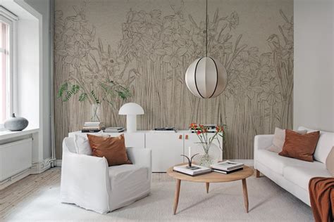 Daffodil Beige Wallpaper Rebel Walls