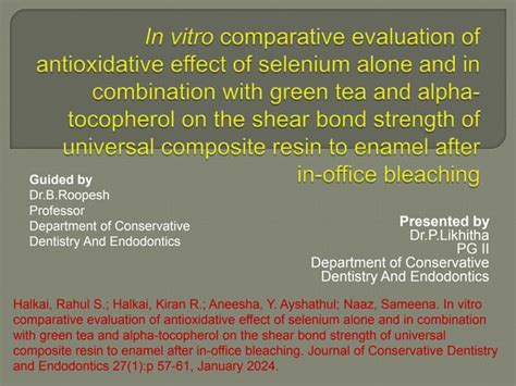 In Vitro Comparative Evaluation Of Antioxidative Effect Of Selenium