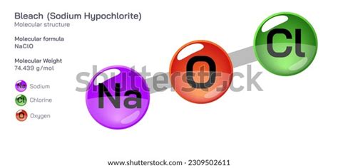 Bleach Sodium Hypochlorite Molecular Structure Formula Stock Vector Royalty Free 2309502611