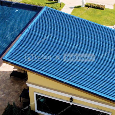 กระเบื้องจตุลอน ตราเพชร ขนาด 50 X 120 X 0 5 ซม สีฟ้าประกายเพชร Thai