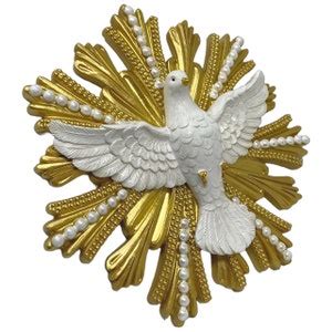 Wall Mounted Holy Spirit Wall Plaque White Dove Divine Spirit Etsy