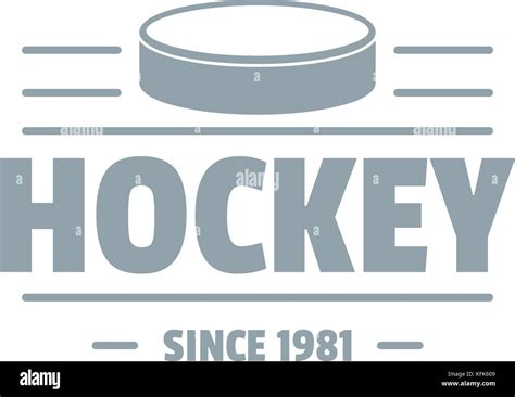 Hockey Logo Simple Gray Style Stock Vector Image And Art Alamy
