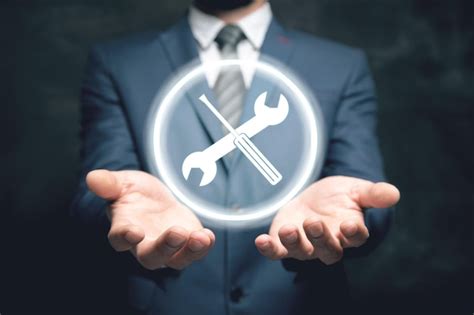 Premium Photo Tools Icon Wrench And Screwdriver The Man Holds In His