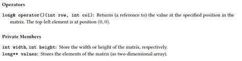 Solved You Are Given A Header File Matrix H Declaring A Chegg Com
