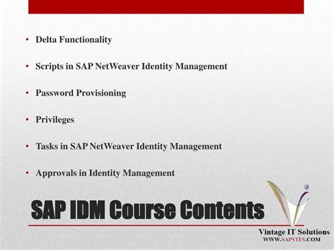 PPT SAP IDM Course Content PPT PowerPoint Presentation Free Download ID