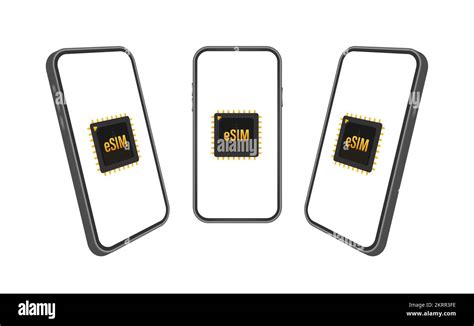 Esim Card Chip Sign Embedded Sim Concept New Mobile Communication