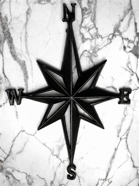 Cast Iron Directional Star Compass Wall Decor Nautical Etsy