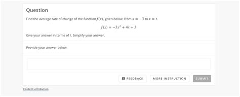 Solved Find The Average Rate Of Change Of The Function F X Chegg