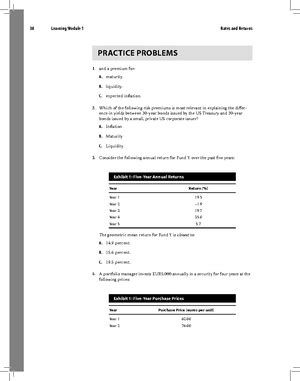 CFA Level 1 Quantitative Methods QUANTITATIVE METHOD CFA LVL LEARNING MODULE 1 RATES AND