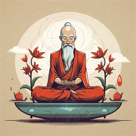 Premium Ai Image A Drawing Of A Monk With A Long Beard