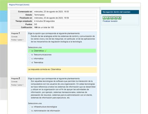 EA3 Conceptos relacionados a las Tecnologías de Información examen