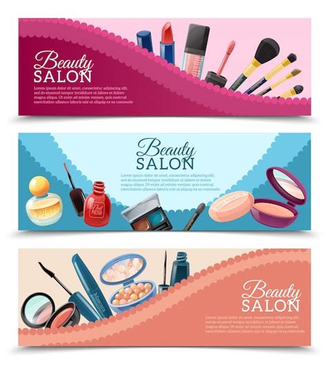 Free Vector Cosmetics Banners Set