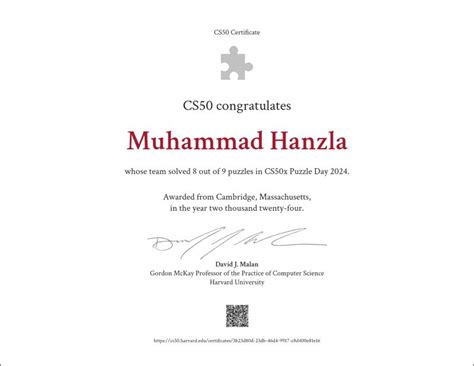 Muhammad Hanzla On Linkedin Cs50 Puzzleday Problemsolving