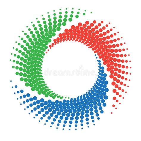 Vector Circle Dotted Colorful Icon Isolated On White Background Circle