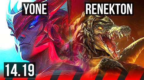YONE Vs RENEKTON TOP 1100 Games 10 3 6 Dominating EUW Master