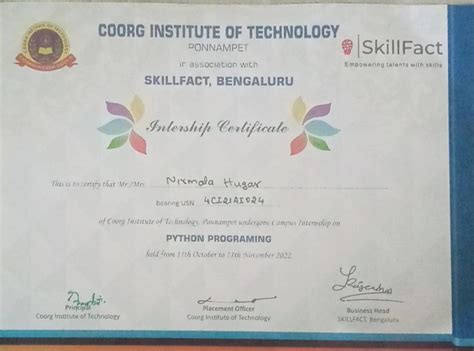 Nirmala Hugar On Linkedin Internship Skillfact Professionalgrowth
