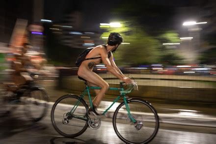 People Participate Bicycle Tour Sao Paulo Editorial Stock Photo Stock