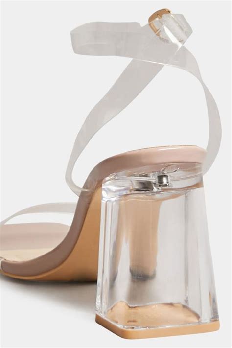 Pixiegirl Clear Block Heel Sandal In Standard Fit Pixiegirl