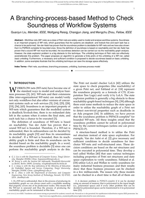 Pdf A Branching Process Based Method To Check Soundness Of Workflow Systems