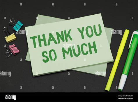 Text Sign Showing Thank You So Much Business Showcase Expression Of Gratitude Greetings Of