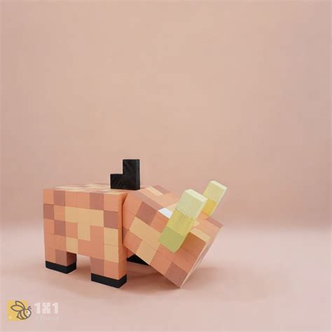 P6 Mô Hình Gỗ Minecraft Hoglin Art Toy