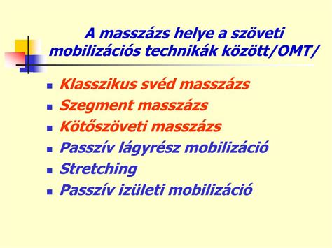 PPT A MASSZÁZS ELMÉLETE ÉS GYAKORLATA PowerPoint Presentation free