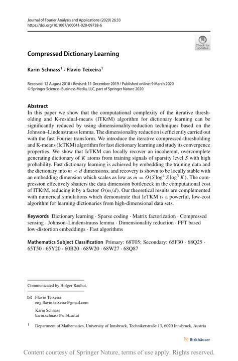 Compressed Dictionary Learning