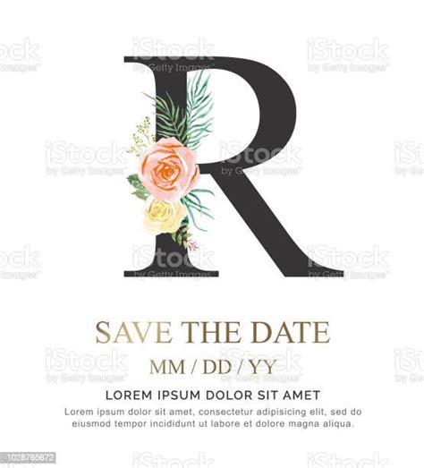 字母水彩花和葉子字母 R向量圖形及更多文字圖片 文字 花 字母r Istock