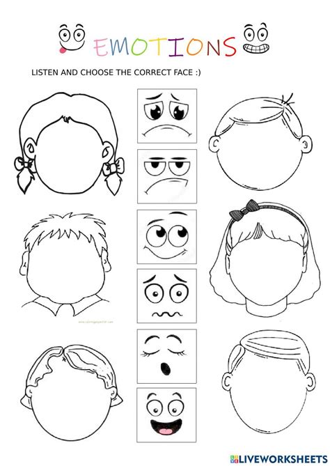 Emotions Online Exercise For Primary School Emotions Preschool