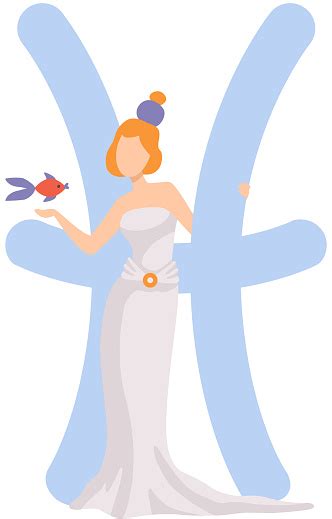 물고기의 조디악 기호 젊은 아름 다운 여자는 고 대 그리스 벡터 일러스트 레이 션의 스타일에 옷을 입고 고대의에 대한 스톡 벡터 아트 및 기타 이미지 Istock