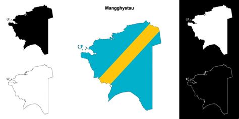 Mangghystau Region Outline Map Set 46570403 Vector Art At Vecteezy