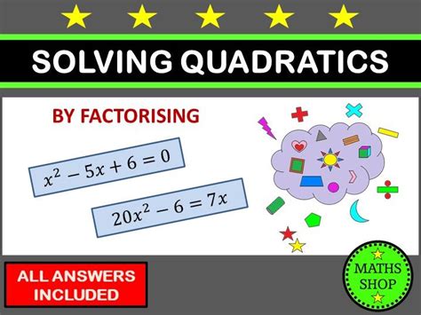 Solving Quadratic Equations By Factorising Teaching Resources