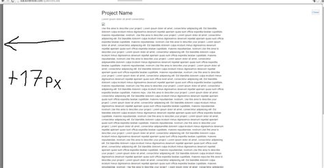Javascript Portfolio Modal With 17px Of Padding Left Automatically