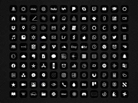 Black Edition App Icons Pack For Iphone Ios Minimal Black App Etsy Black App App Icon