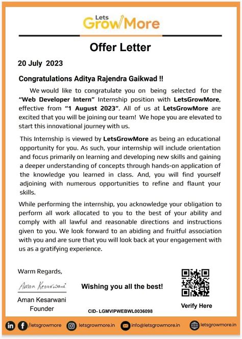 Aditya Gaikwad On Linkedin Letsgrowmorecommunity Amankesarwani Letsgrowmore Internshipjourney…