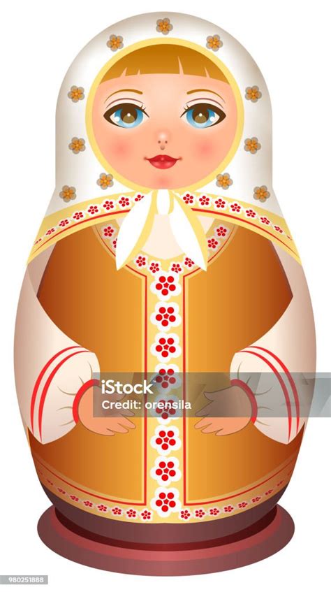 러시아 여자 나무 인형입니다 전통적인 국가 장난감 마트 국가 관광명소에 대한 스톡 벡터 아트 및 기타 이미지 국가 관광명소