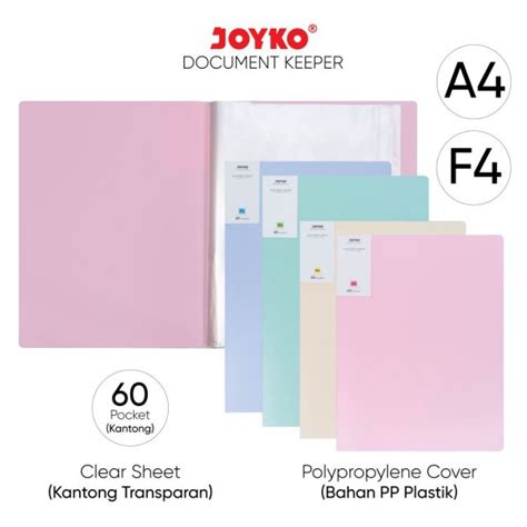 Jual Joyko Document Keeper Clear Holder Map File Dokumen Folder Warna