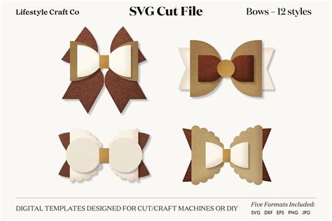 Hair Bow Bundle Svg Hair Bows Template Cricut Cut So Fontsy