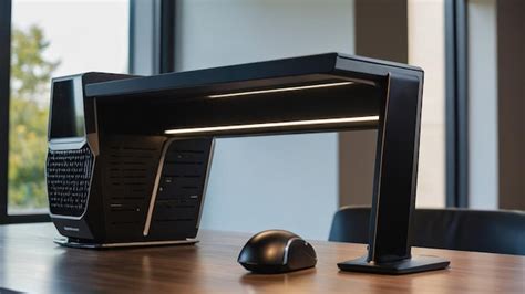 Premium Photo Modern Office Desk With Computer Displaying World Map