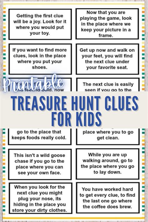 Printable Scavenger Hunt Clues