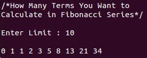 Print Fibonacci Series Using Recursive Function C