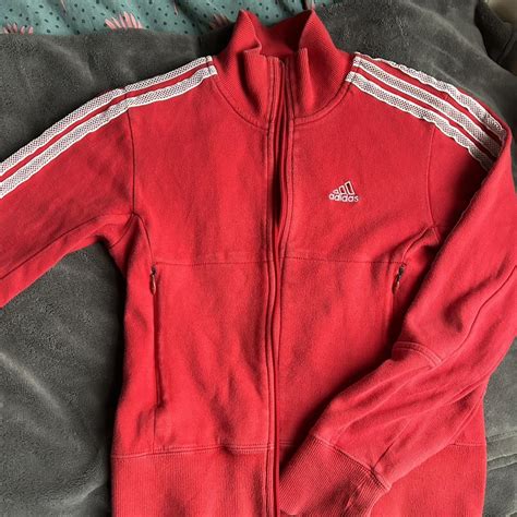 Red Adidas Zip Up Depop