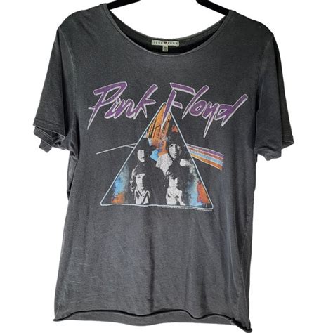 Junk Food Clothing Tops Junk Food Pink Floyd Gray Short Sleeve Band