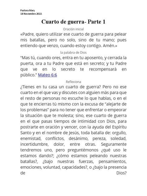 Cuarto De Guerra 18 Noviembre 2022 Pdf