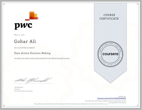 Coursera Datadrivendecisionmaking Dataanalysis Datascience Learningjourney Gohar Ali