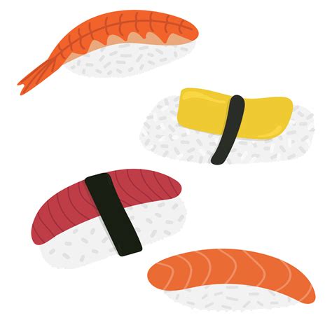 Set Of Japanese Sushi Vector Illustration 15836441 Vector Art At Vecteezy