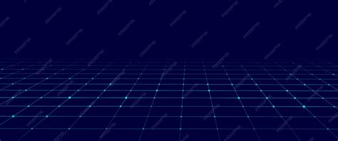 Premium Vector Wireframe Landscape Vector Perspective Grid Digital Space Mesh On A White