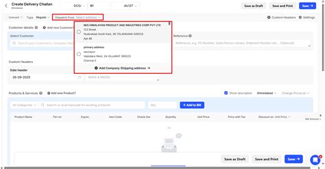 How To Select The Dispatch From Address In The Delivery Challan In Web General Swipe