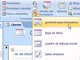 Apoyo a contenido ofimático Excel Access Word Formularios en Access